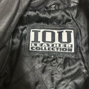 Iou | Jackets & Coats | Vtg Iou Leather Toggle Zipper Black Leather ...
